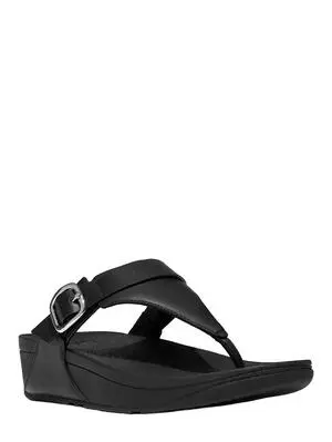 Fitflop Lulu Adjustable Leather Toe-post Sandals - All Black