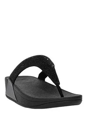 Fitflop Lulu Crystal Embellished Toe-post Sandals - All Black