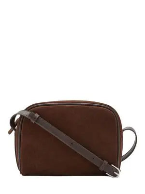 Mango Suede Shoulder Bag - Chocolate