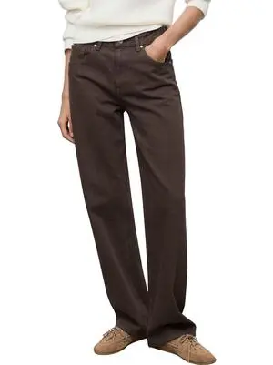 Mango Miami Straight Leg Jeans Chocolate