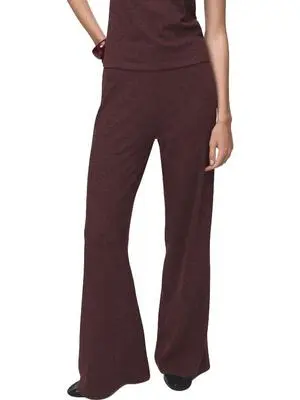 Mango Stretch-knit Pants - Burgundy
