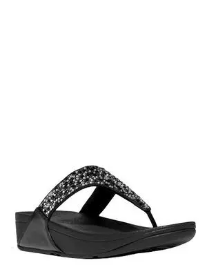 Fitflop Lulu Crystal-mix Toe-post Sandals - All Black