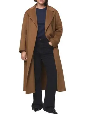 Mango Wool-blend Wrap Coat - Medium Brown