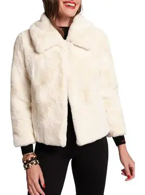 FRANCES VALENTINE Babe Faux Fur Jacket White
