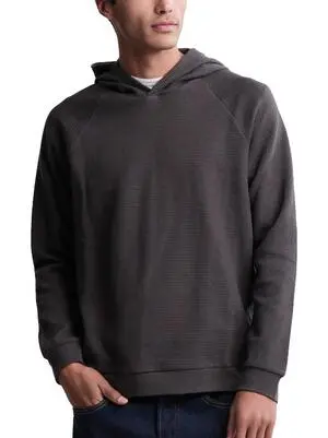 Barefoot Dreams Thermal Cotton Hooded Sweatshirt - Carbon