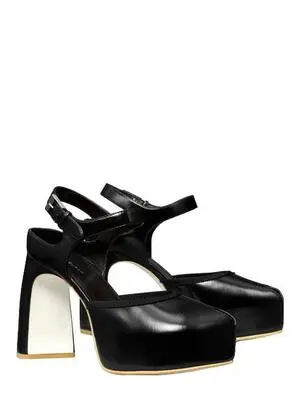 Tory Burch Ankle Strap Peep Toe Platform Pumps Perfect Black