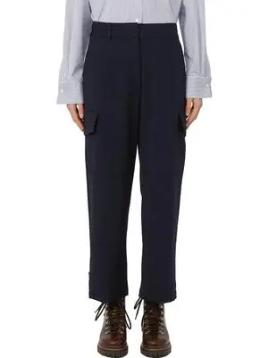 Max Mara Aprile Pleated Ankle Pants - Navy