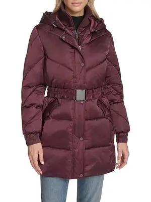 Andrew Marc Mallee Water-resistant Hooded Parka - Aubergine