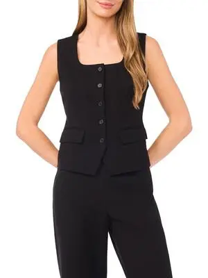 Halogen Square Neck Ponte Vest - Rich Black