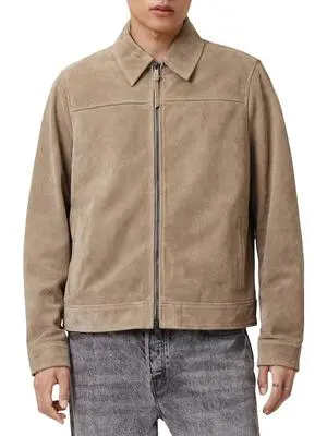 ALLSAINTS Rhone Suede Jacket - Mortar Brown