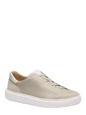 Johnston & Murphy Anders Perforated Leather Sneakers - Beige Full Grain/suede