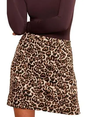 FRIENDS LIKE THESE Animal Jacquard Miniskirt - Brown