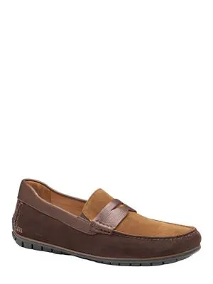 Johnston & Murphy Cort 2.0 Penny Loafer - Brown Multi Suede/full Grain