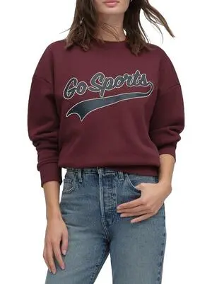 FAVORITE DAUGHTER The Go Sports Sweatshirt - Burgundy/navy