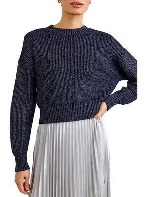 Bella Dahl Marled Fitted Waist Sweater - Moonlight Shimmer