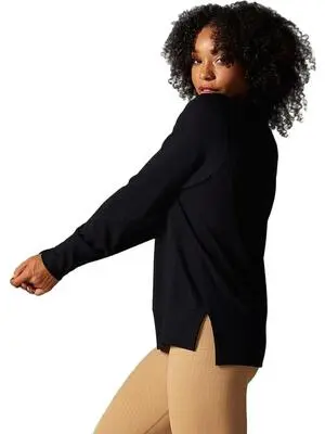 TAVI Cozy Funnel Neck Sweatshirt - Ebony