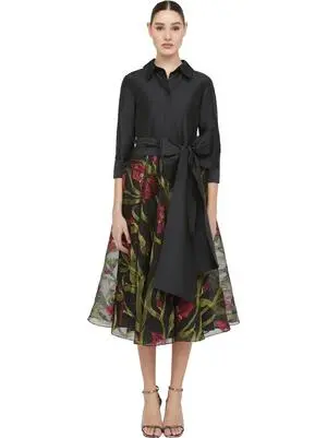 Theia Azura Shirt Dress - Black