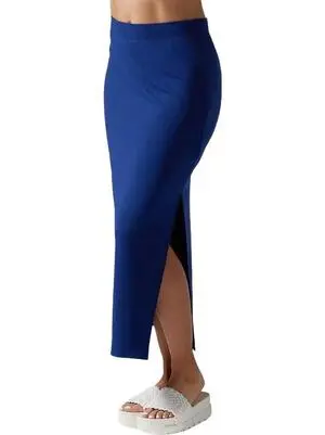 TAVI Brushed Tec Knit Midi Skirt Deep Navy