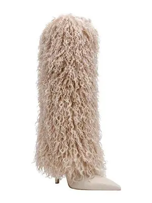 Steve Madden Icon Faux Fur Knee High Boot - Off-white