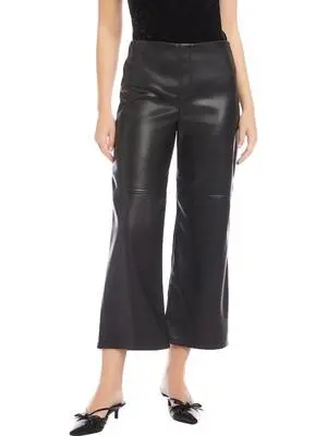 Fifteen Twenty Crop Faux Leather Pants - Black
