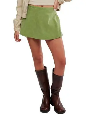 Free People Paradise Found Faux Suede Skort - Going Green