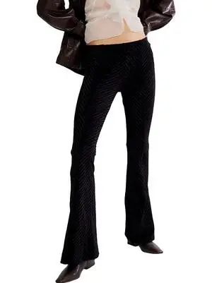 Free People Penny Flare Velvet Pants - Black