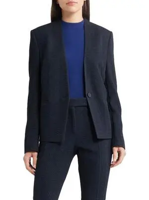 BOSS Jemma2 One-button Blazer - Sky Captain Herringbone