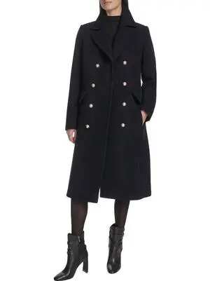 KENNETH COLE Wool-blend Double-breasted Coat - Navy
