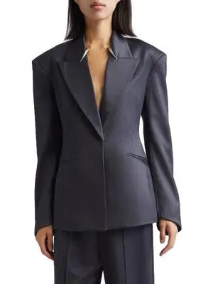 GRACE LING Fangs Single-Breasted Wool-Blend Blazer