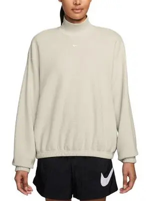 Nike Phoenix Plush Mock Neck Sweatshirt - Light Bone/sail