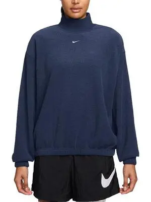Nike Phoenix Plush Mock Neck Sweatshirt - Midnight Navy/sail