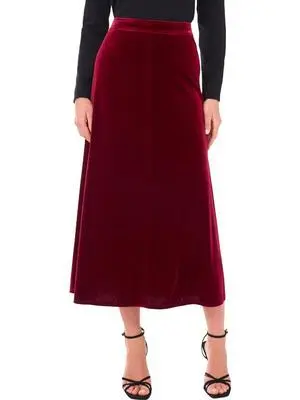 Vince Camuto Velvet A-line Maxi Skirt - Crimson