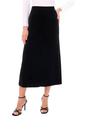 Vince Camuto Velvet A-line Maxi Skirt - Rich Black
