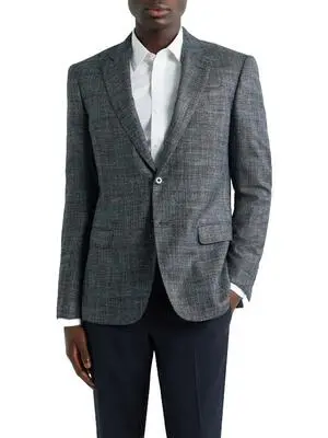 Emporio Armani G-line Grey Mélange Slub Wool Blend Sport Coat - Charcoal