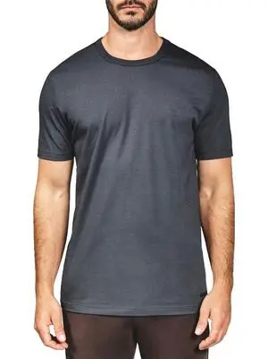 7 Diamonds Stretch Cotton & Modal Performance Crewneck T-shirt - Charcoal
