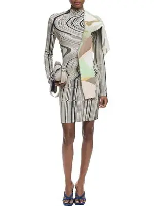Desigual Long Sleeve Sheath Dress - White