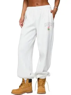 EDIKTED Flerua Logo Sweatpants - White