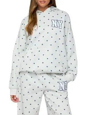 EDIKTED Polka Dot Hoodie - Gray-melange