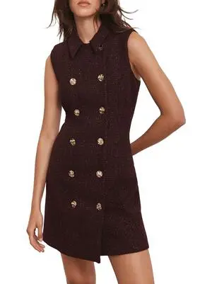 Mint Velvet Boucle Mini Shift Dress - Burgundy