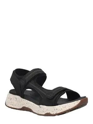 TAOS Super Side Sandal Black Emboss