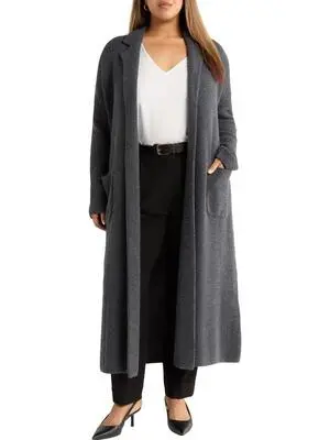 Nordstrom Wool And Cashmere Blend Sweater Coat - Grey Dark Charcoal Heather