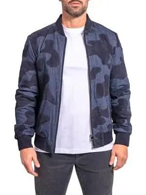 MACEOO Ascension0008 Leather & Denim Camouflage Jacket - Blue