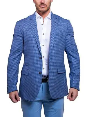 MACEOO Socrate Ascension Windowpane Blazer - Blue