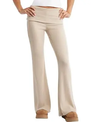 Bp. Cozy Flare Rib Pants Tan Oxford
