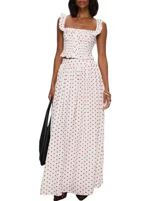 Princess Polly Valerio Print Maxi Skirt - White/red