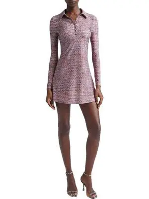 DIESEL® D-polyna Trompe L'oeil Long Sleeve Jersey Mini Dress - Fuschia