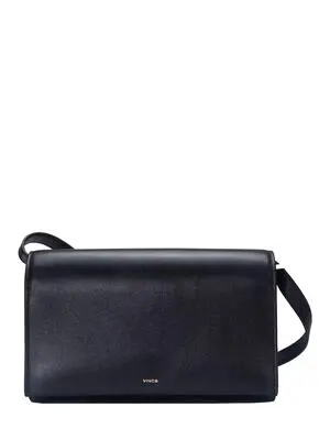 Vince Leather Crossbody Wallet - Black