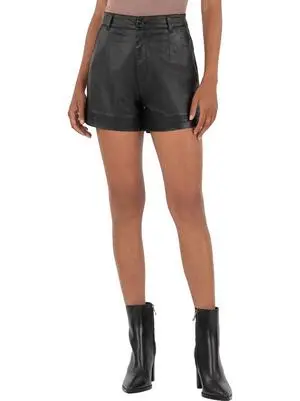 Kut From The Kloth Miranda Coated Shorts - Black