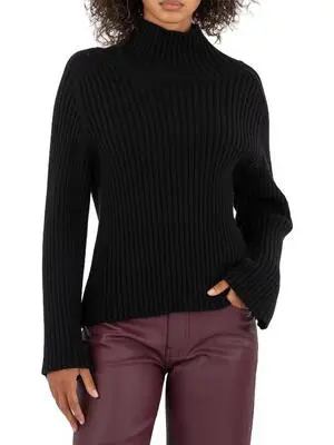 Kut From The Kloth Hera Mock Neck Rib Sweater - Black