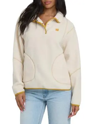 BILLABONG Streamer Half Snap Fleece Pullover - White Cap